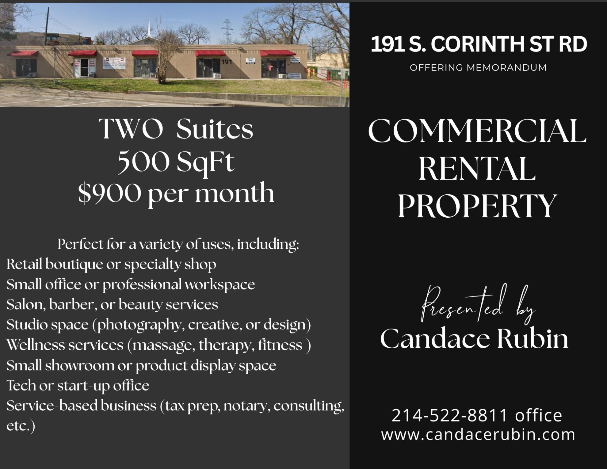TWO COMMERCIAL SUITES 191 S. CORINTH ST RD – Candace Rubin